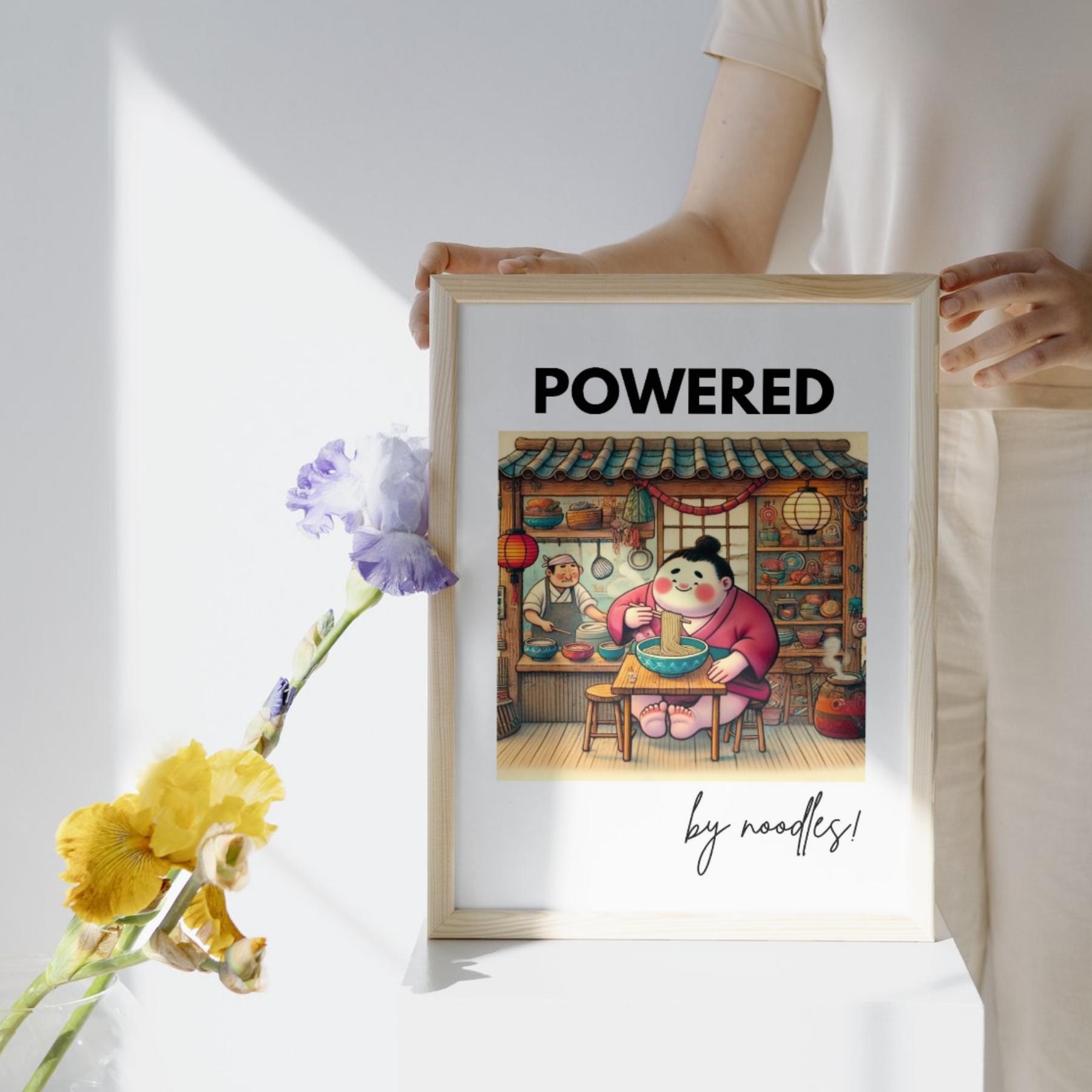 Powered by Noodles! Printable Wall Art – A4 Digital Download - Etsy
