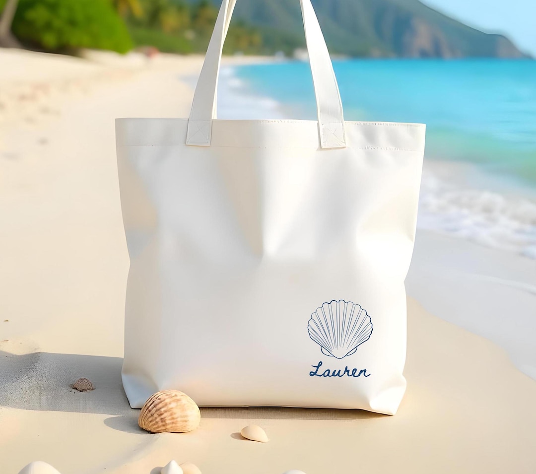 Shell Name Tote | Coastal Bachelorette | Shell Beach Tote | Last Toast ...