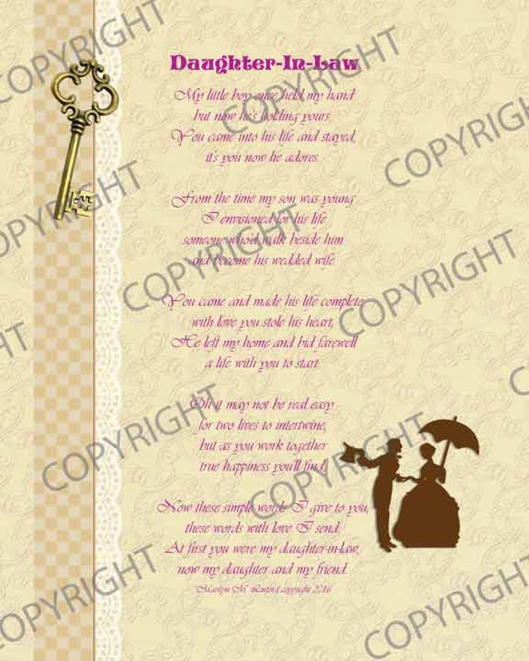 Daughter-in-law Poem Print - Etsy