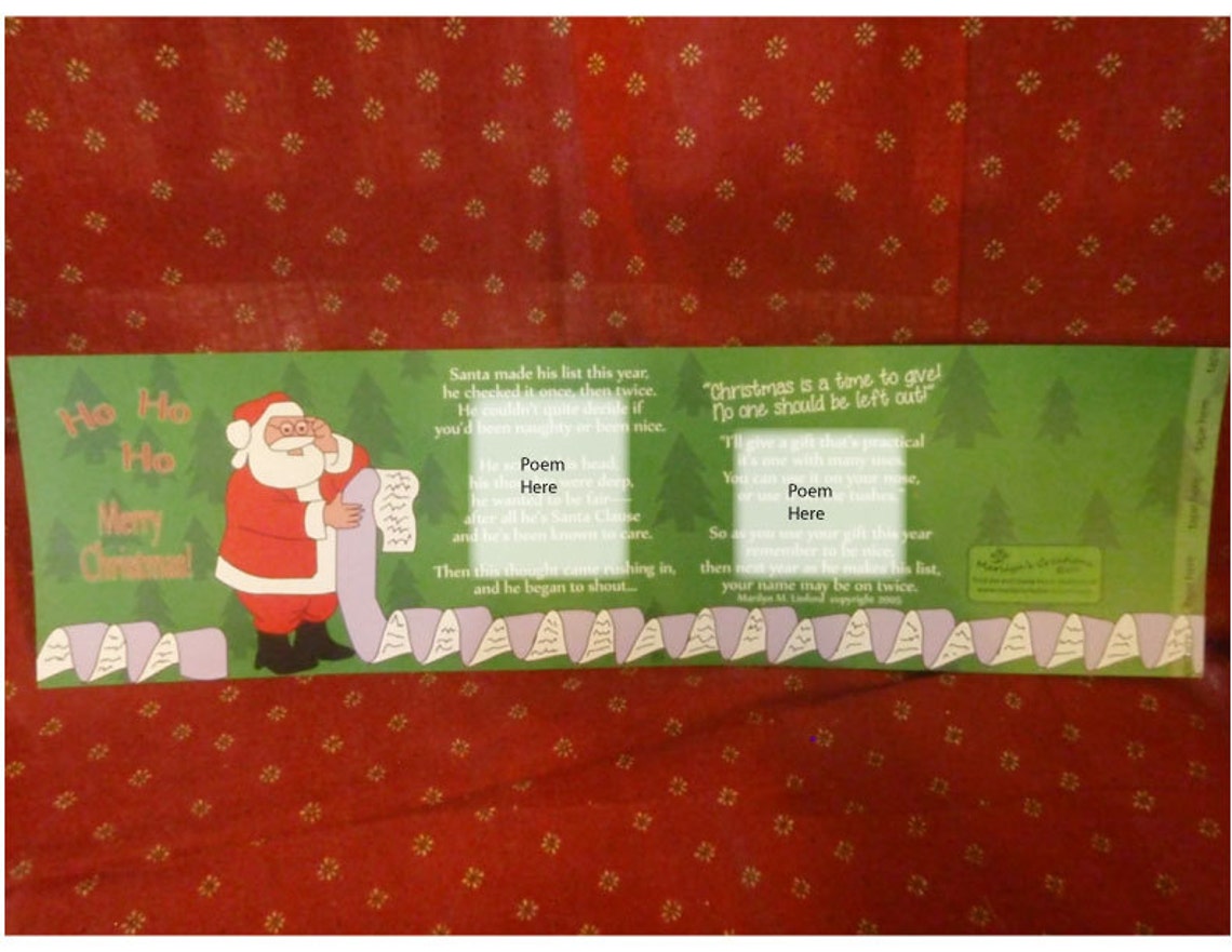 Santa's List Toilet Paper Label group of 10 | Etsy