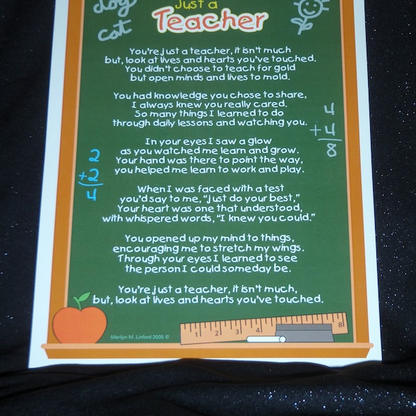 Teacher Poem - Etsy
