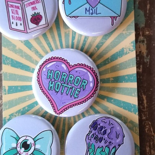 Goth Buttons Lot of 5-1.25 Emo Button Bat Cave Goth - Etsy