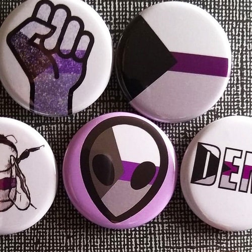 Gray Ace Demi Pride Noodle Enamel Pin in Demisexual Flag | Etsy