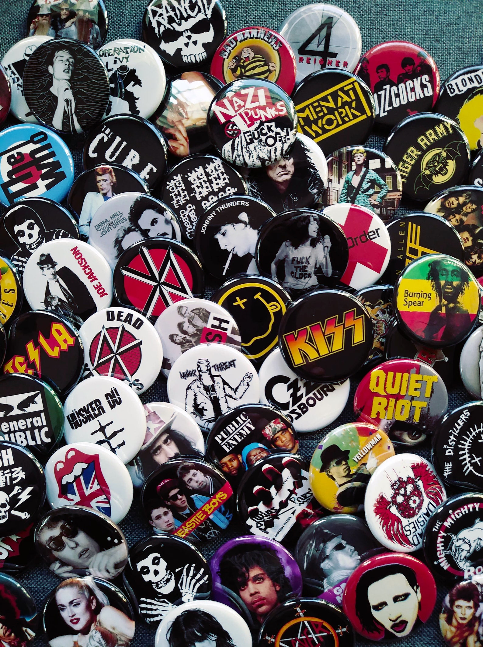 Rock and Roll Buttons Made to Order 6 10 or 20 Band Pins - Etsy