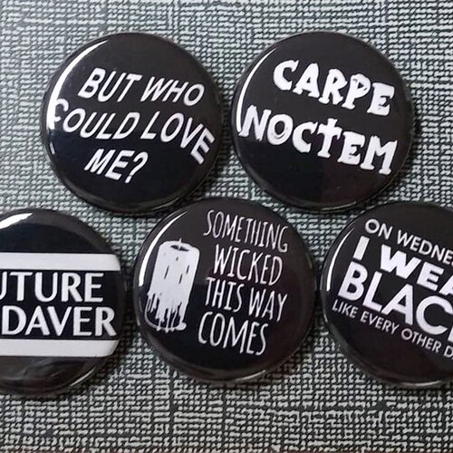 Goth Buttons Lot of 5-1.25 Emo Button Bat Cave Goth - Etsy