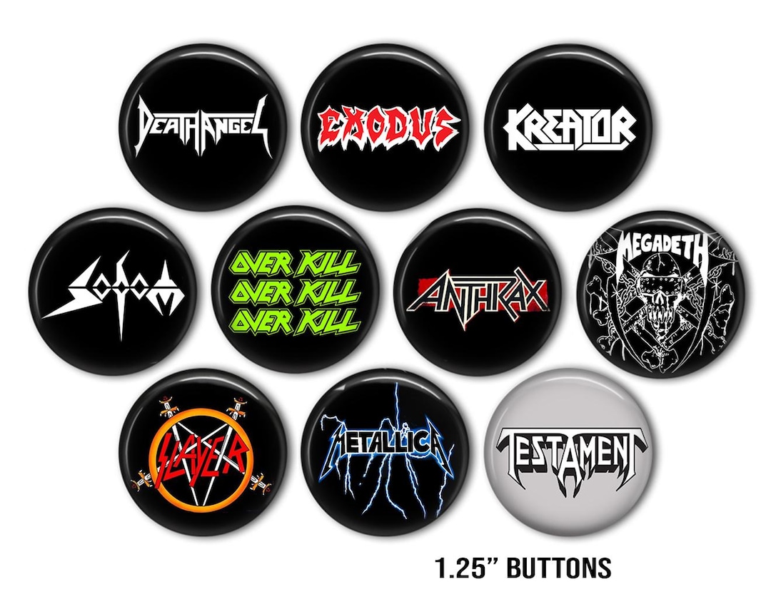 Thrash Metal Pins, Thrashcore Heavy Metal Buttons, Metal Magnete ...