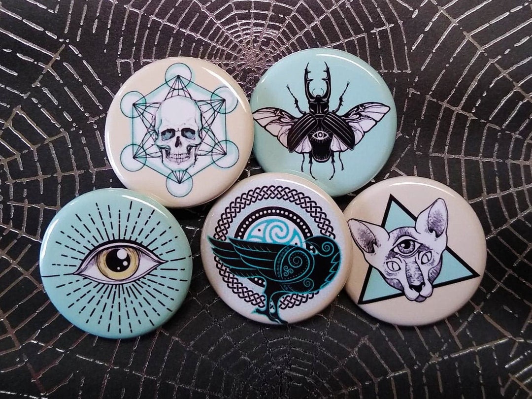 Pastel Goth Buttons, Wicca Lot of 5-1.25 Emo Button, Goth Post Punk, Badge, Magnet, Pins - Etsy