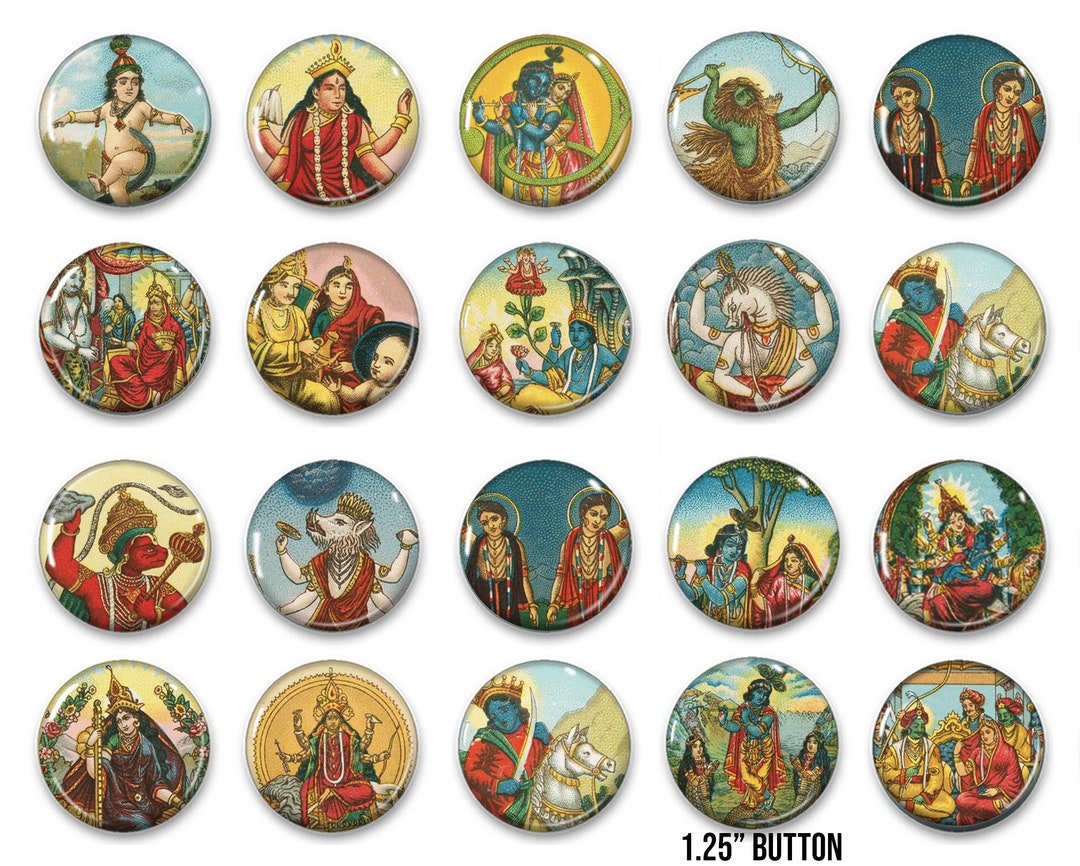 Hindu Deity , Krishna Pin Button, Hinduism Buddhism Gift, Pin, Badge ...