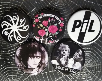 Goth Button Set 80s Gothic Rock Buttons Button Pin Badge - Etsy