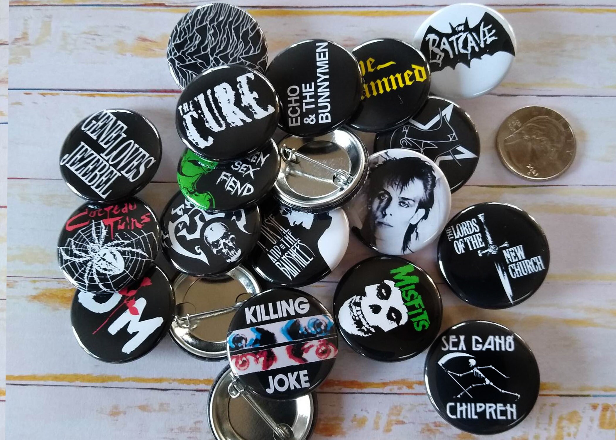 Goth Button Set, 80s Gothic Rock Buttons, Button, Pin, Badge, Magnet - Etsy