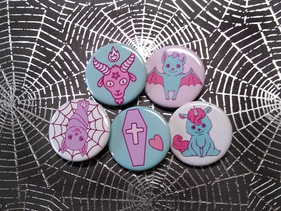 Pastel Goth buttons Wicca Lot of 5-1.25 Emo button | Etsy