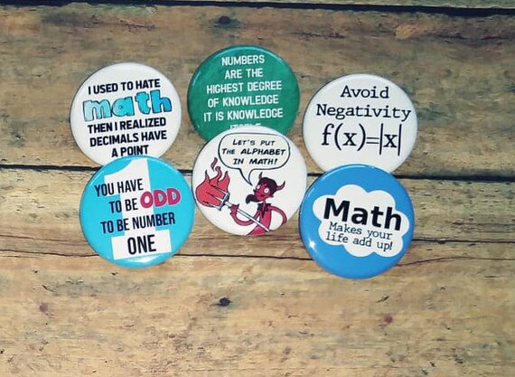 Math Button Gift Set Math Humorbuttonpin Back Magnet | Etsy