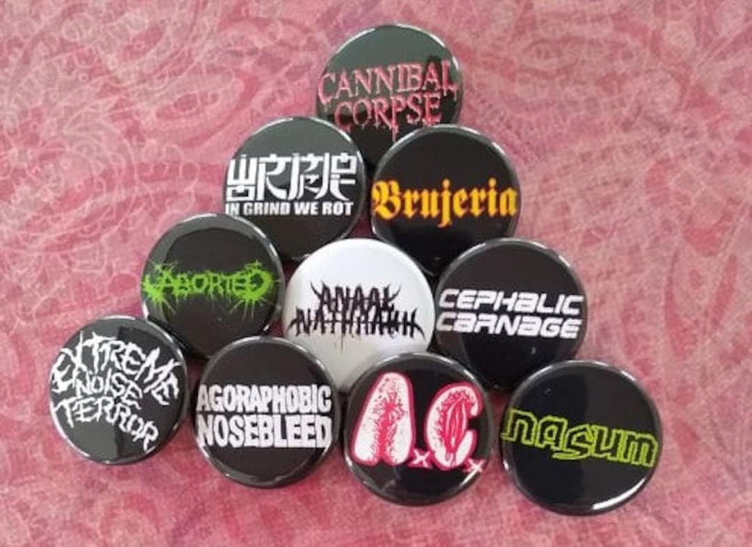 Grindcore Heavy Metal 10 1.25 Pins, Fusion Punk Pinback Button Set ...