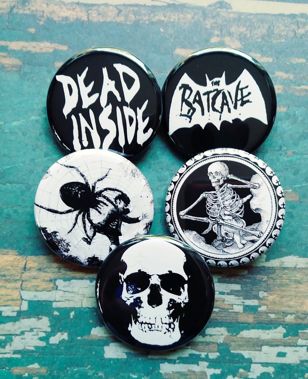 Goth Buttons, Lot of 5-1.25 Emo Button, Goth Post Punk, Badge, Magnet ...