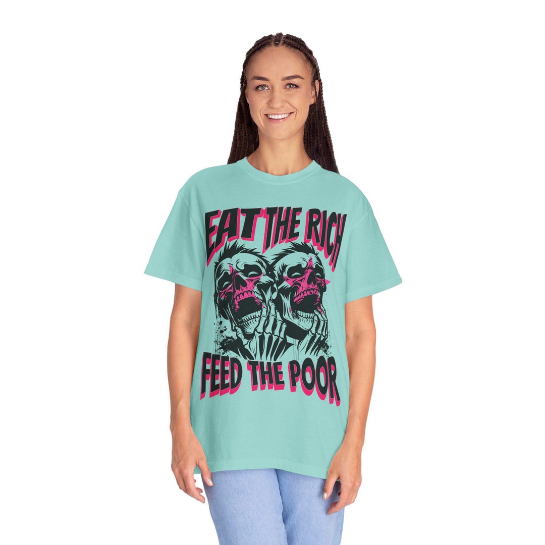 Eat the Rich Skull Graphic Tee, Punk Rock Comfort Colors Shirt - Etsy