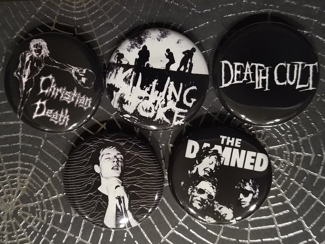 Goth Button Set 80s Gothic Rock Buttons Button Pin Badge - Etsy