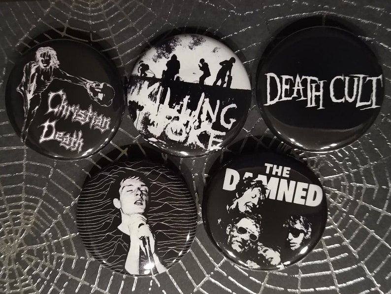 Goth button set 80s Gothic Rock buttons button pin badge | Etsy