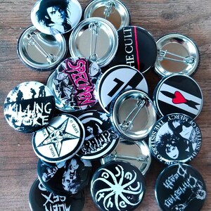 Goth Punk Rock 20 1.25 Button Set 2, 80s Gothic Rock Buttons, Button ...