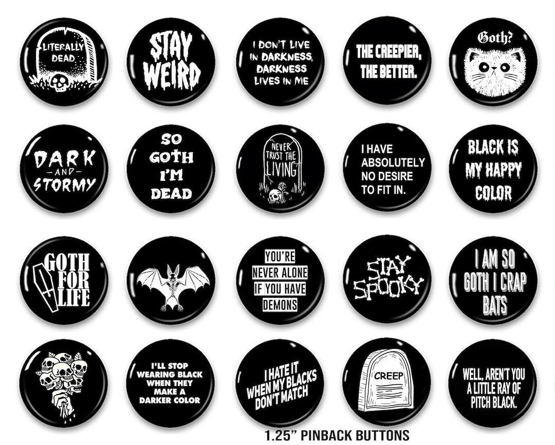 Occult Goth Pinback Buttons: Creepy Witch Tarot Badges, 1.25" - Etsy