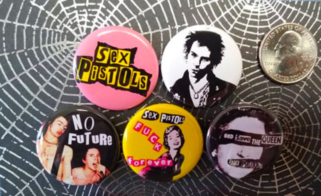 Punk Rock Pinback Button Set, Classic UK Music Scene Vintage Pins, Sex ...