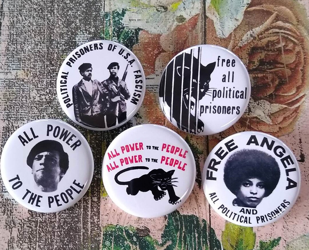 Black Panther Party Buttons, 5 1.25 Button Set, Black History, Black ...