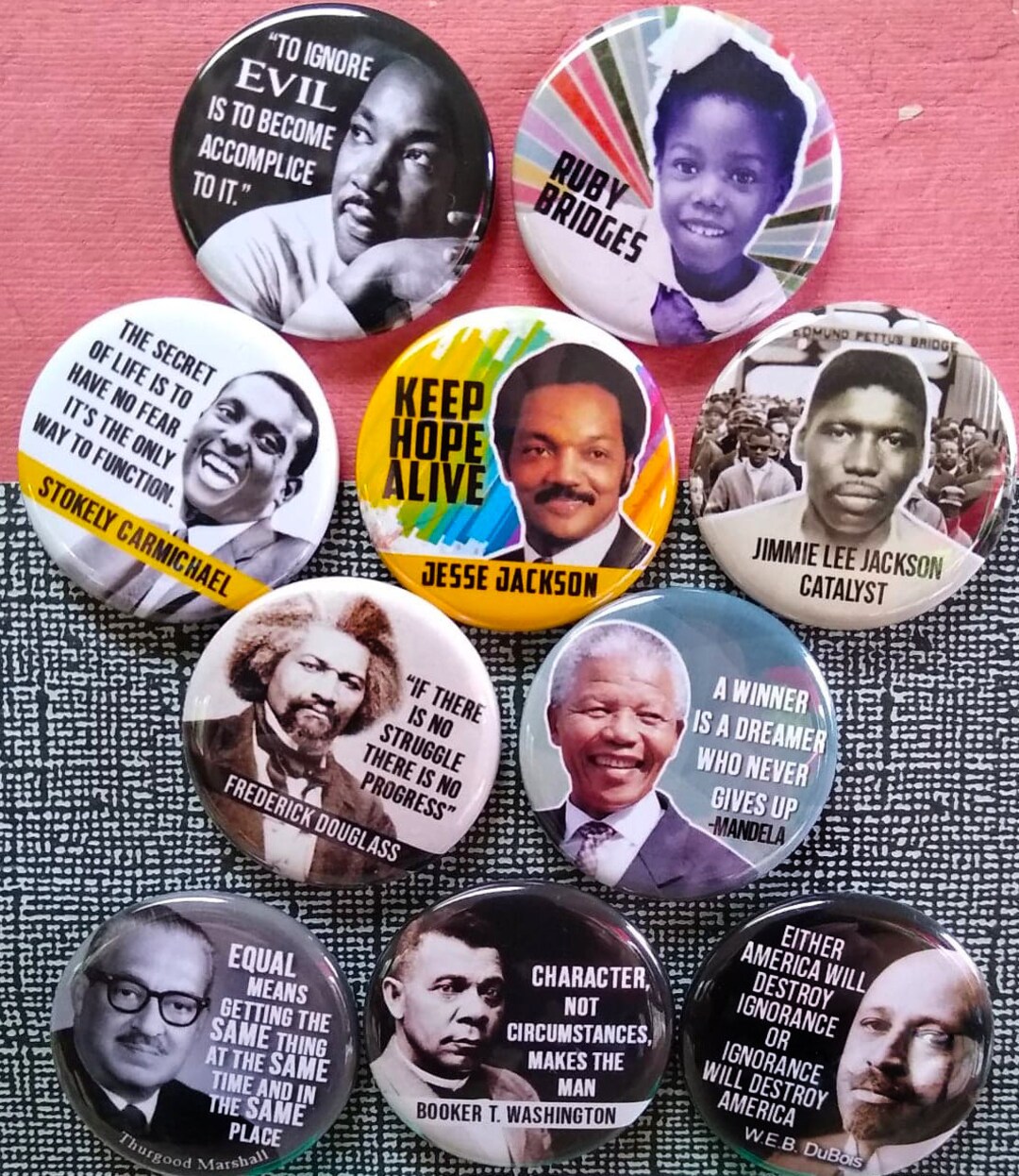 Civil Rights Leaders Buttons 10 1.25 Button Pin Set - Etsy