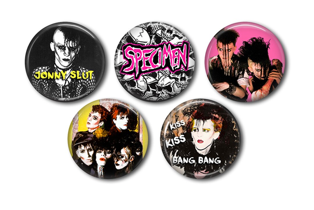 Goth Buttons, Lot of 5-1.25 Emo Button, Glam Goth Post Punk, Badge ...