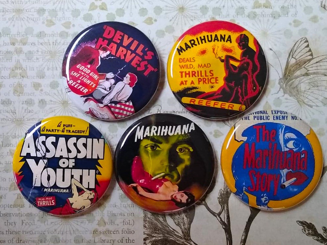 Marijuana Buttons Lot of 5-1.25 Reefer Madness Button - Etsy