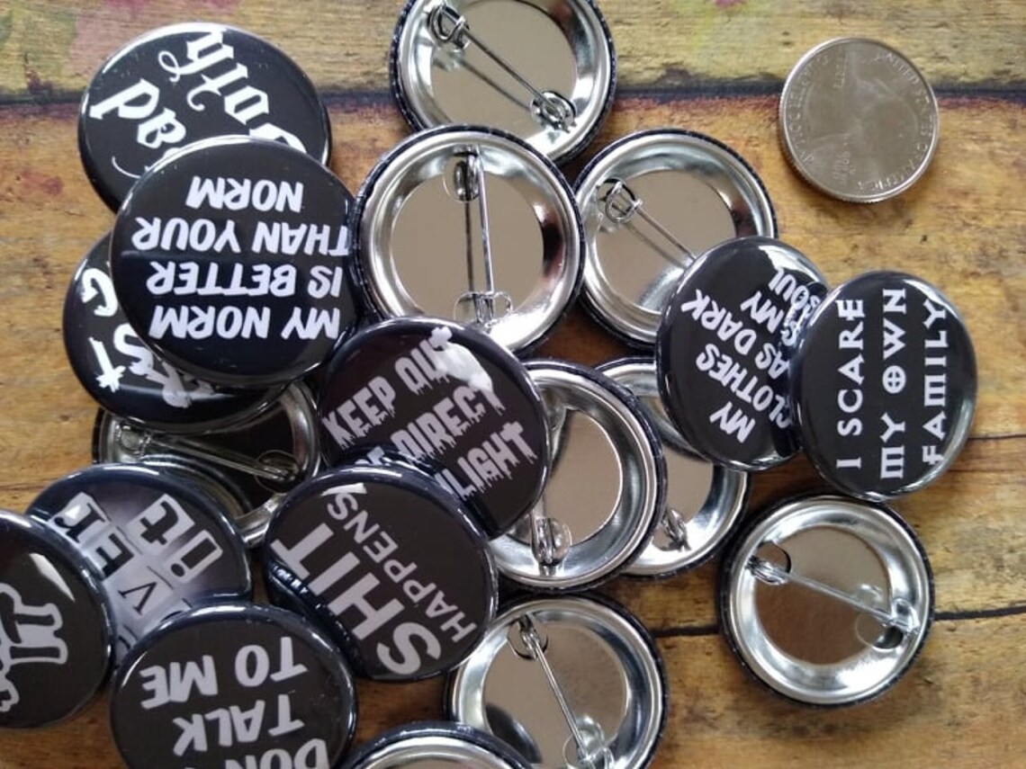 Goth Buttons 20-1.25 Buttons Pins Creepy Pins Goth - Etsy