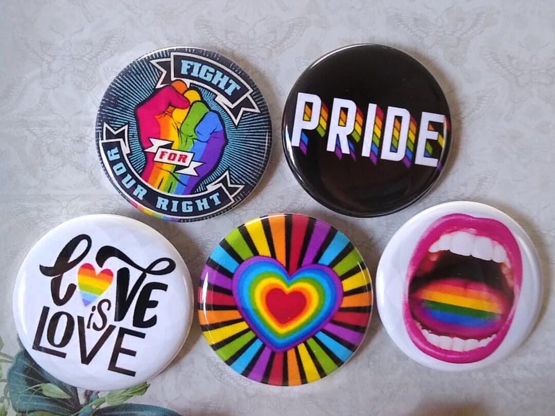 LGBTQ 1.25 Buttons Lot of 5-1.25 Gay Pride Flag - Etsy