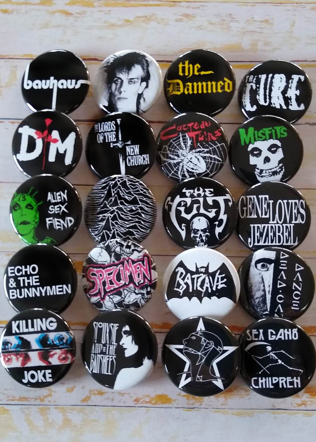 Goth Button Set, 80s Gothic Rock Buttons, Button, Pin, Badge, Magnet - Etsy