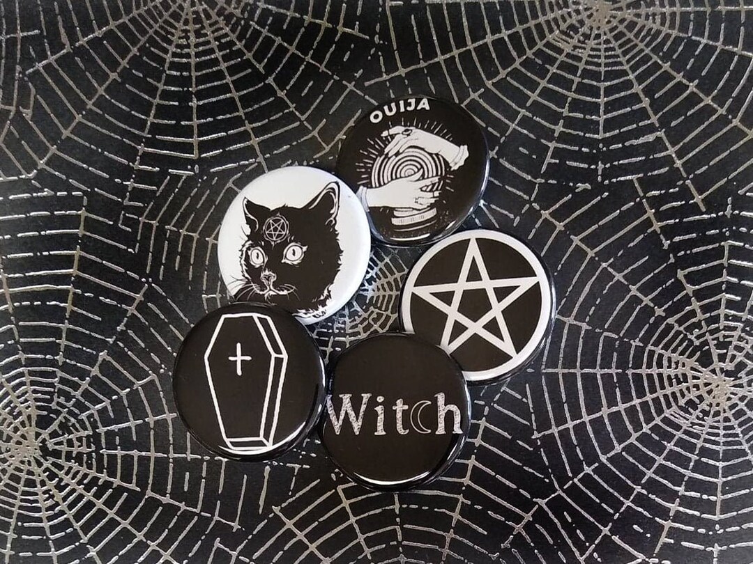 Goth Buttons Wicca Lot of 5-1.25 Emo Button Goth 5 - Etsy