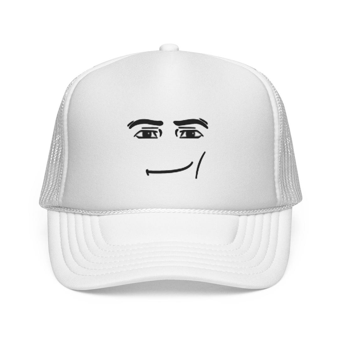 Embroidered Roblox Man Face Trucker Cap | Funny Gamer Hat, Kids Meme ...