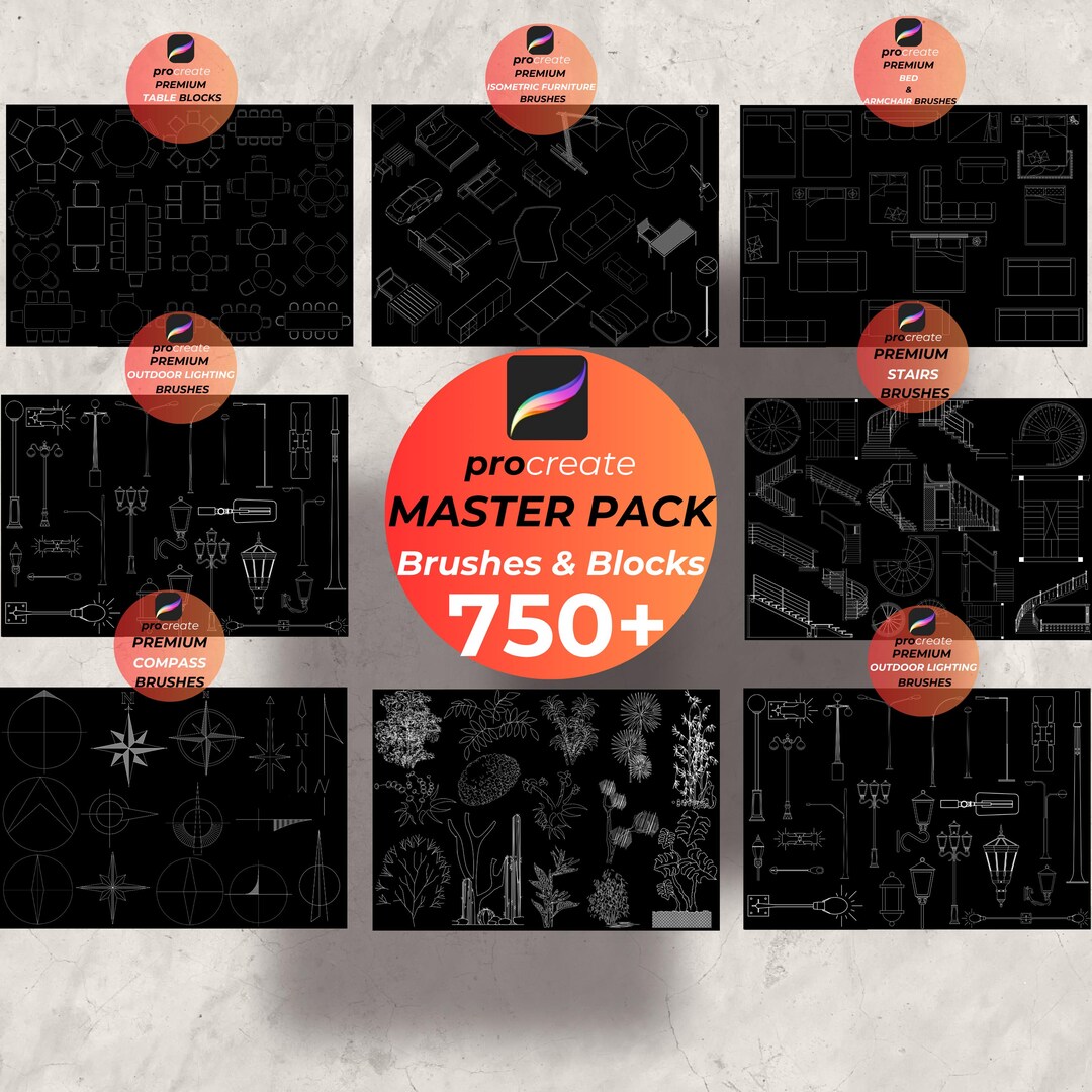 Procreate Master Brushes Pack 750, Procreate Brushes Pack in Surprise ...
