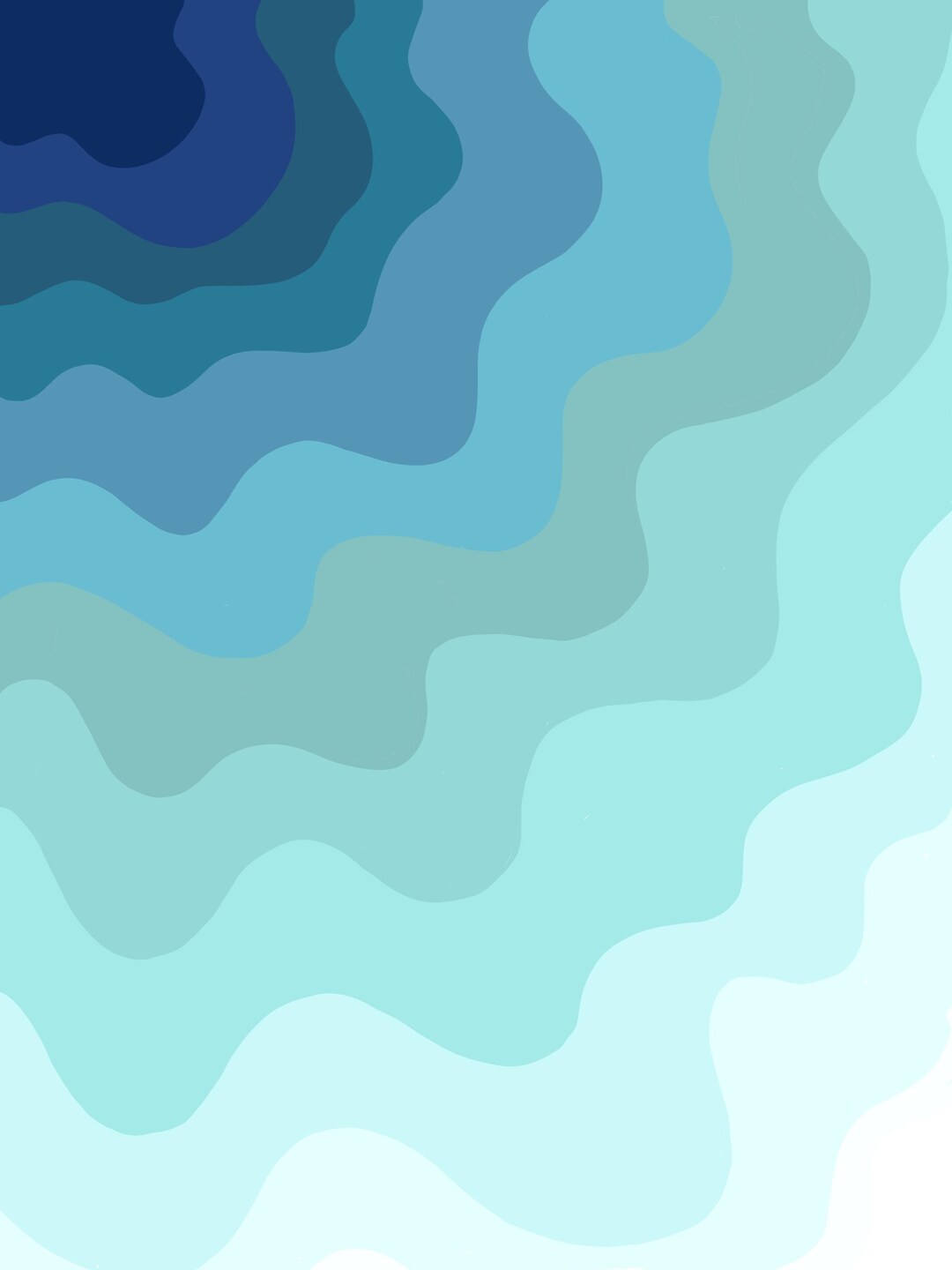 Blue Gradient Wavy Abstract Digital Wall Print - Etsy