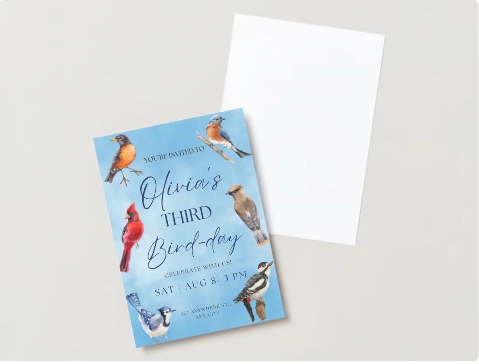Bird Themed Birthday Party Invitation - Etsy