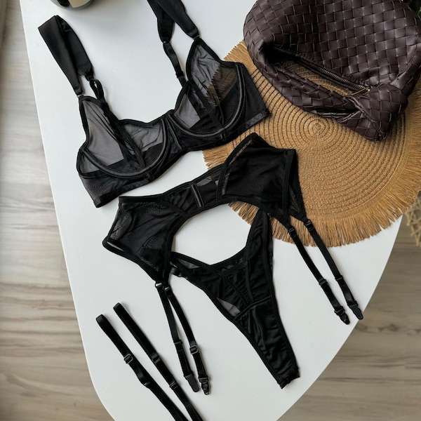 Garter Lingerie Set - Etsy