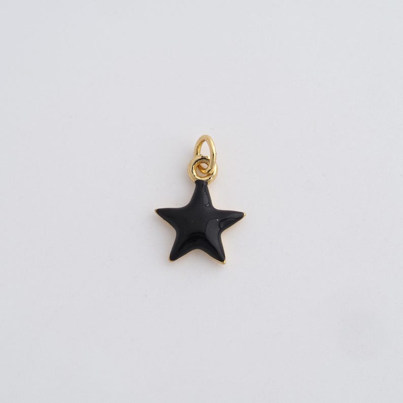 18K Gold Filled Star Pendant Dainty Enamel Starburst Charms for DIY ...
