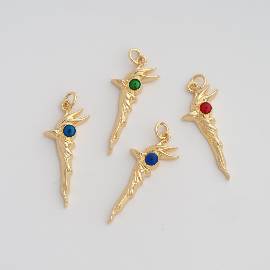18K Gold Filled Walking Stick Pendant Dainty Enamel Walking Stick ...