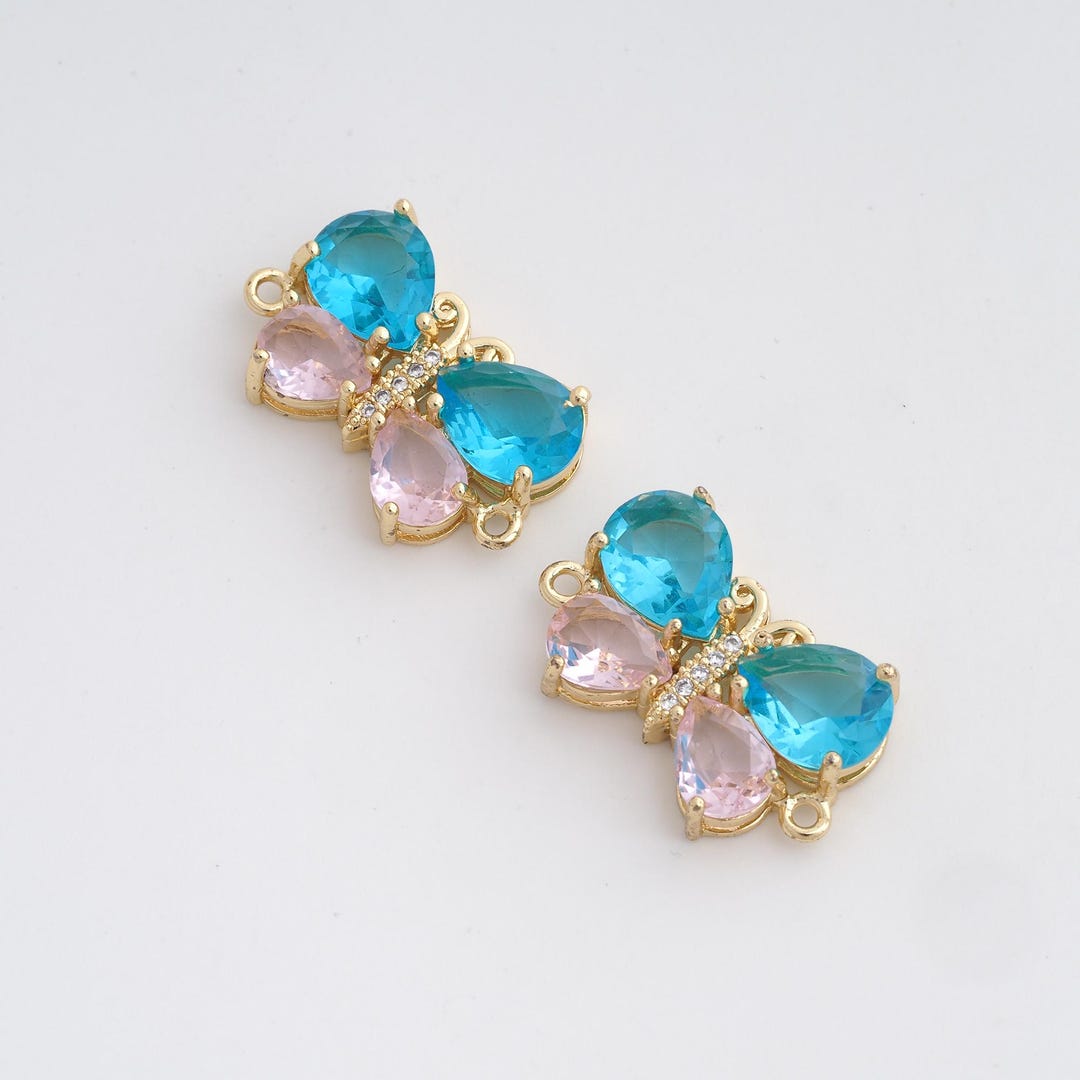 18K Gold Filled Butterfly Connector Dainty CZ Insect Connector for DIY ...