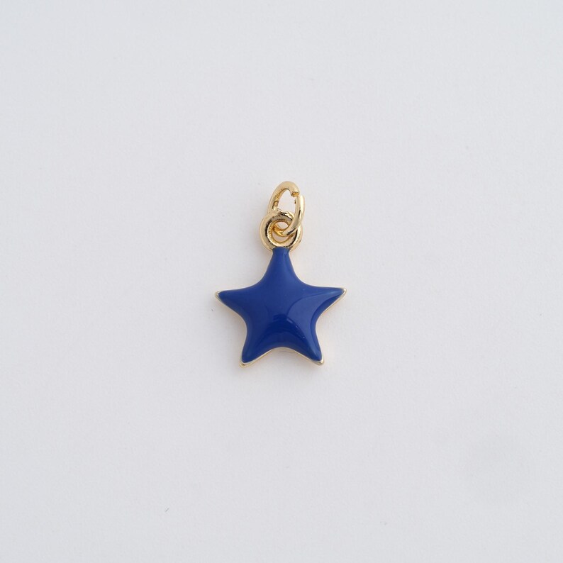 18K Gold Filled Star Pendant Dainty Enamel Starburst Charms for DIY ...