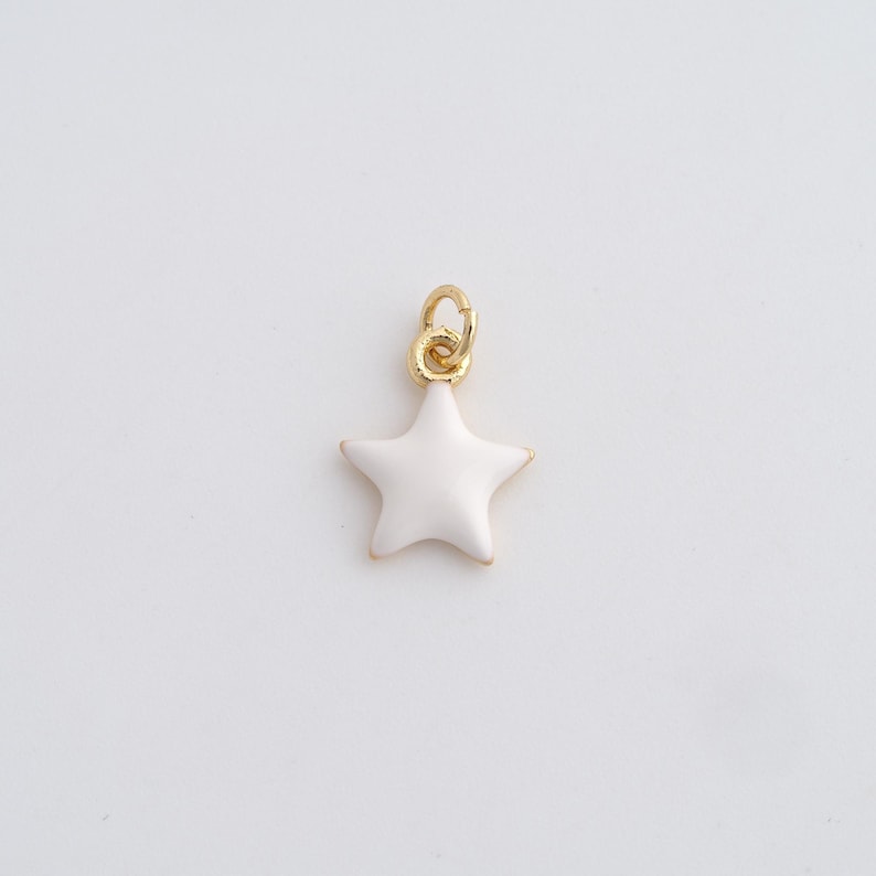 18K Gold Filled Star Pendant Dainty Enamel Starburst Charms for DIY ...