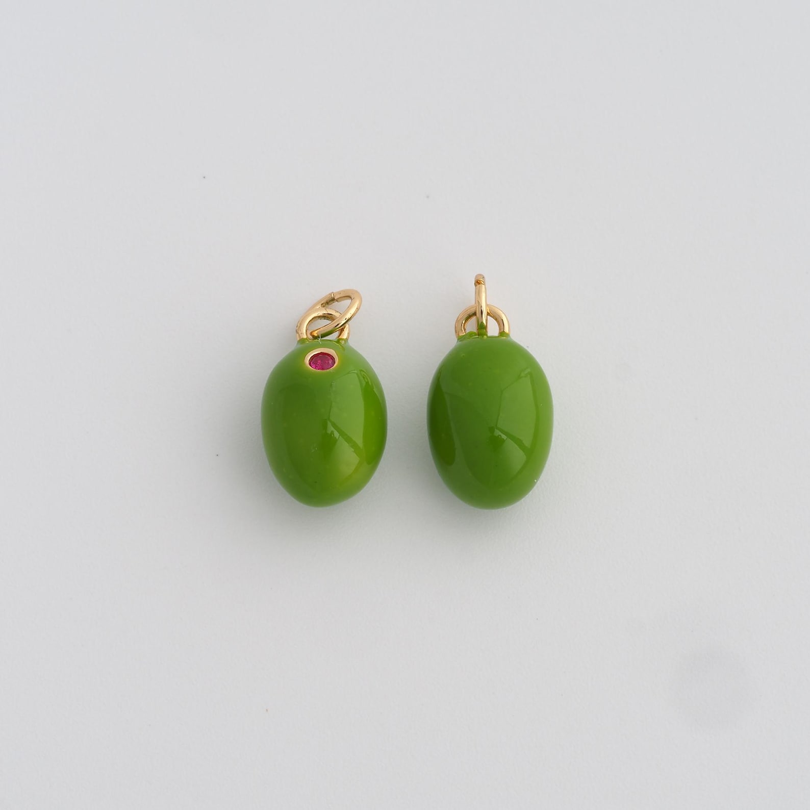 1 PCS 18K Gold Filled CZ Olive Pendant Dainty Enamel Olive Charms for ...