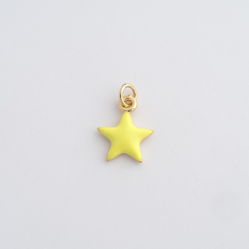 18K Gold Filled Star Pendant Dainty Enamel Starburst Charms for DIY ...