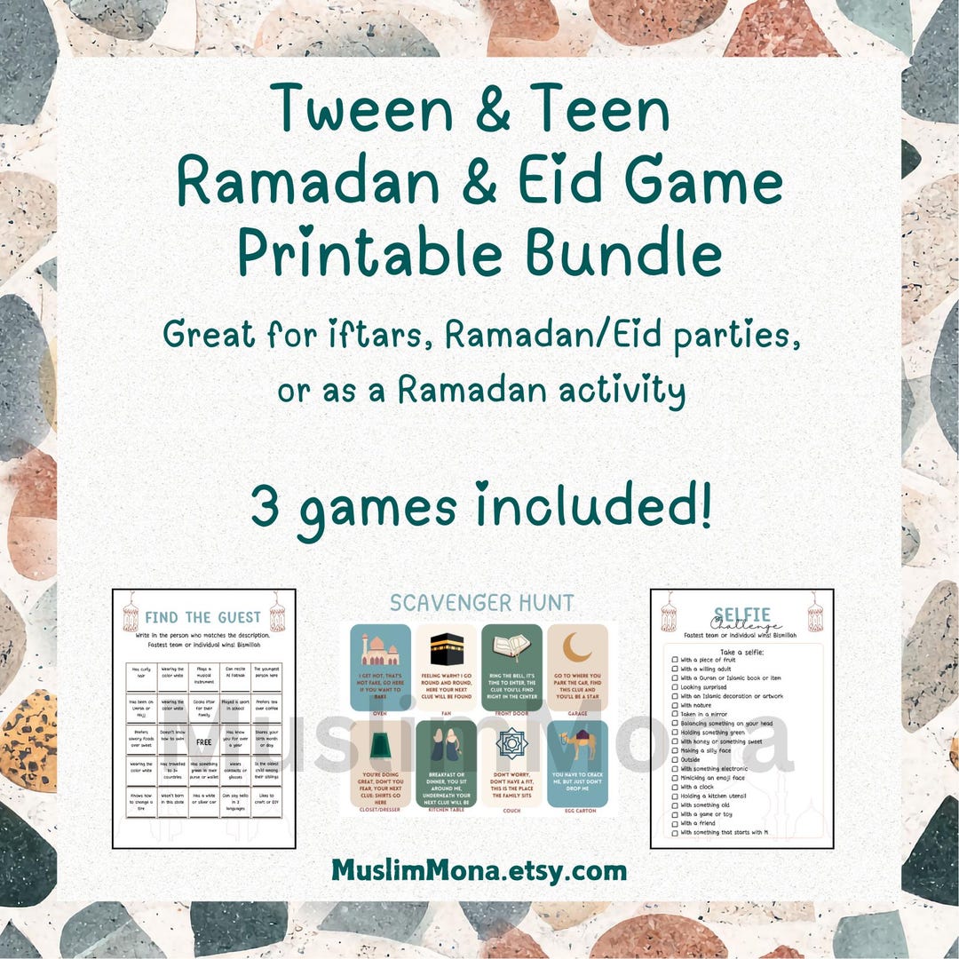 Ramadan Activity, Eid Activity for Muslim Teens and Tweens, Iftar Decor ...