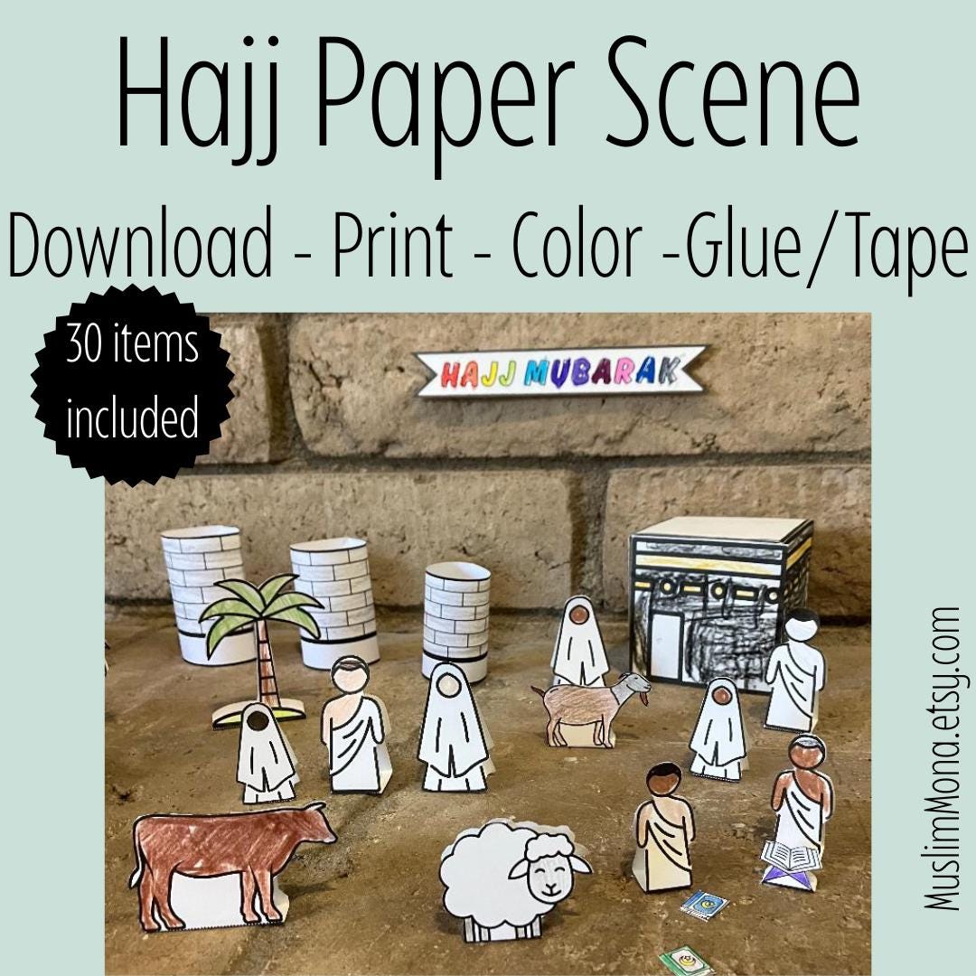Hajj 3D Scene Printable for Kids | Eid Al-adha Activity | Islamic ...