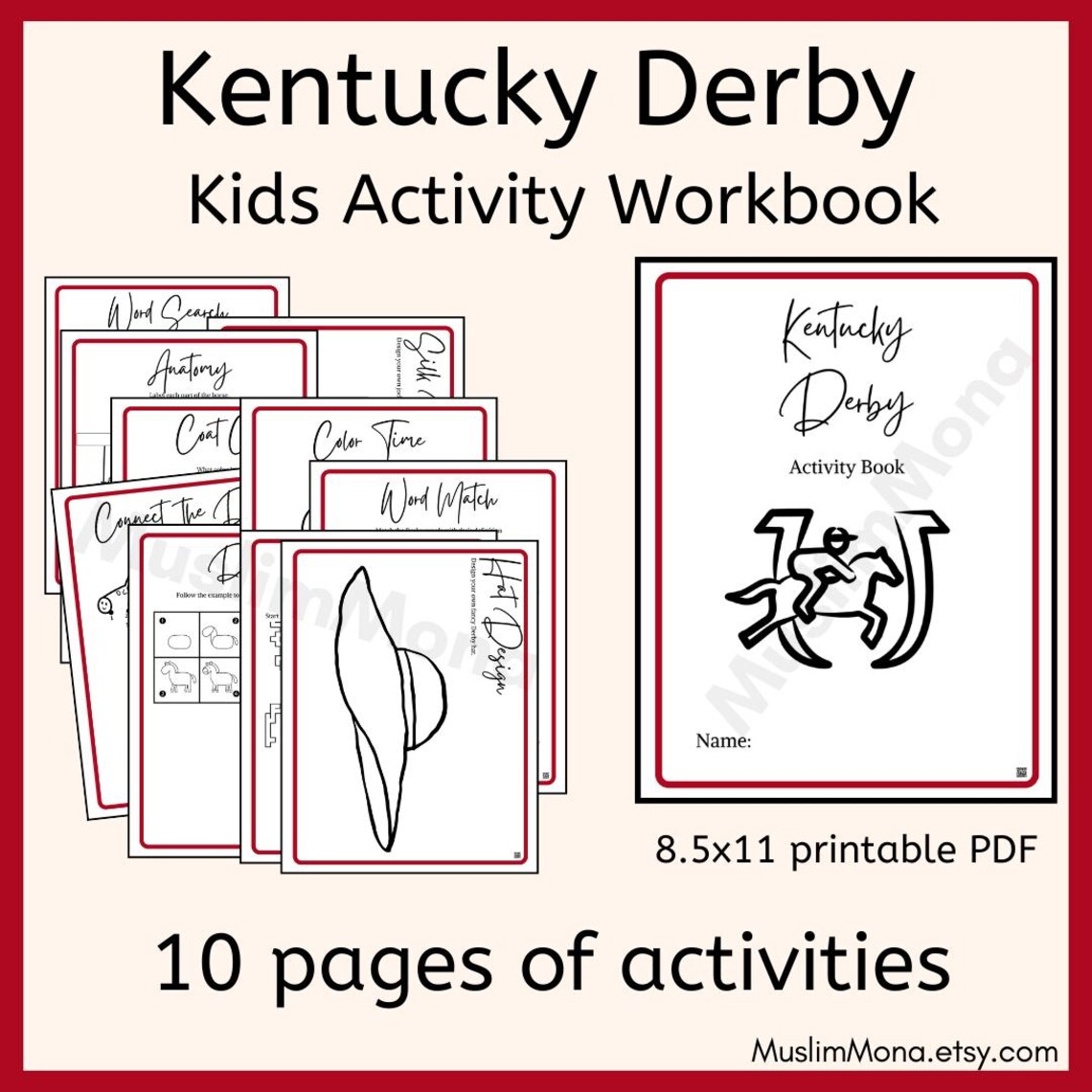 Kentucky Derby Activity for Kids, Derby Coloring - Etsy