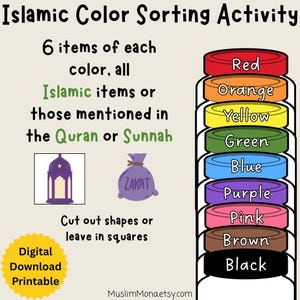 Islamic Color Sorting Islamic Quran and Sunnah Homeschool Activity ...