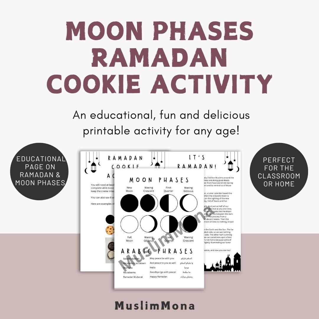 Ramadan Eid Moon Phases Cookie Activity Printable for Muslims ...