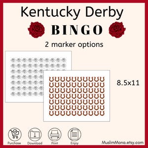Kentucky Derby Bingo Cards Printable Derby Activity Game - Etsy